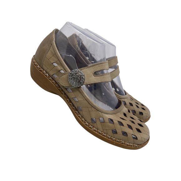 Rieker | Shoes | Rieker Doris Mary Jane Shoes Womens 38 Tan Cutout ...
